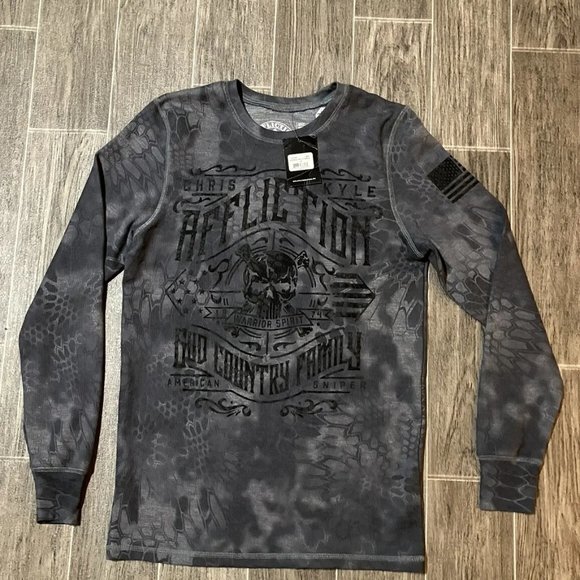 Affliction | Shirts | Affliction American Sniper Chris Kyle Waffle Knit ...
